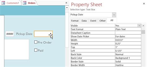 سفارشی سازی فرم با Property Sheet در اکسس تغییر فرم و مخفی سازی فیلدهای اکسس