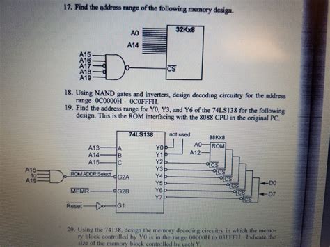 Solved 17 Find The Address Range Of The Following Memory