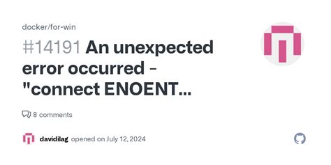 An Unexpected Error Occurred Connect ENOENT Pipe ErrorReporter Issue Docker