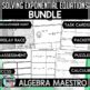 Solving Exponential Equations BUNDLE By Algebra Maestro TpT