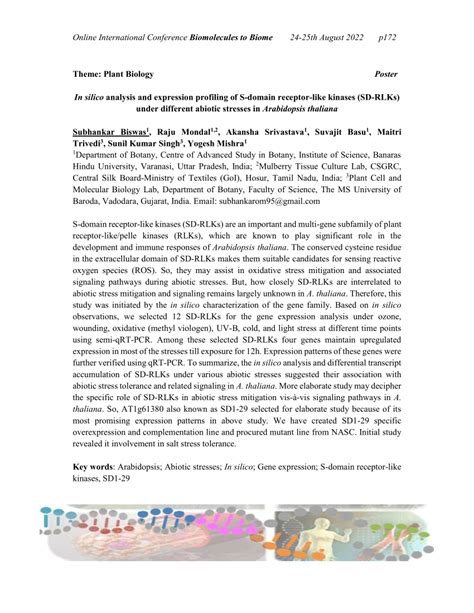 Pdf In Silico Analysis And Expression Profiling Of S Domain Receptor