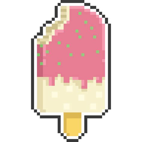 Pixel Art Pink Vanilla Ice Cream Illustration 27951074 Png