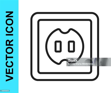 흰색 배경에 격리 된 검은 줄 전기 콘센트 아이콘 전원 소켓 로제트 기호 벡터 개념에 대한 스톡 벡터 아트 및 기타 이미지 개념 검은색 고압 전류 주의 Istock