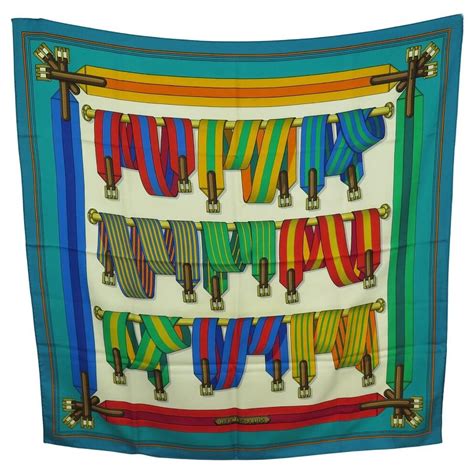 Hermès Hermes Scarf Les Sangles By Joachim Metz 90 Cm Silk Scarf