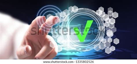 Woman Touching Validation Process Concept On ภาพสตอก Shutterstock