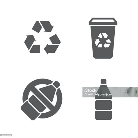 흰색으로 분리된 리니어 스타일 픽토그램 리설시 스타일 픽토그램 리사이클 아이콘 색상 선 윤곽벡터 사인이 있는 세트 휴지통 기호