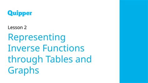 Representing Inverse Fucntions Through Tables And Graphs Pptx