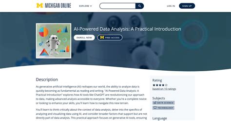 Ai Powered Data Analysis A Practical Introduction Michigan Online Landing Page For Umich