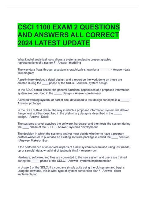 Csci 1100 Exam 2 Questions And Answers All Correct 2024 Latest Update Csci 1100 Stuvia Us