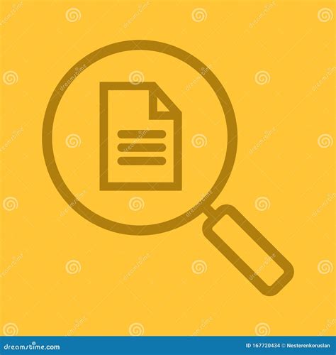 Document Search Linear Icon Stock Vector Illustration Of Orange Outline