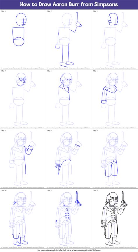 How To Draw Aaron Burr From Simpsons The Simpsons Step By Step DrawingTutorials101 Com