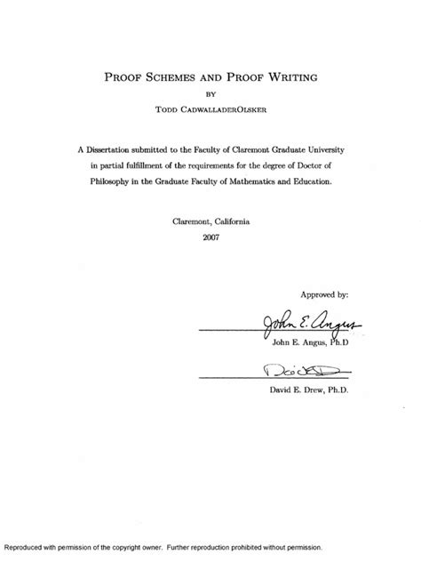 2007 Proof Schemes And Proof Writing Pdf