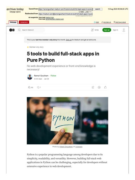 5 Tools To Build Full Stack Apps In Pure Python By Ramsri Goutham