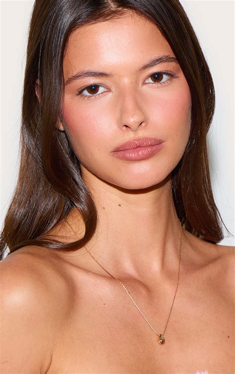 Gold Mini Teardrop Pendant Necklace Accessories Plt