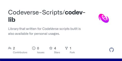 Github Codeverse Scriptscodev Lib Library That Written For Codeverse Scripts Butit Is Also