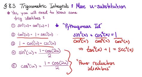 When Do I Use A Pythagorean Identity Or A Power Reduction Identity R