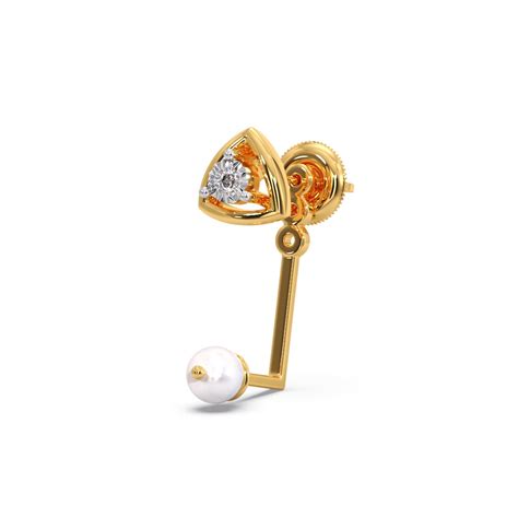 Stylish Dynamic Triangle Pearl Diamond Earrings For Women Priced Under