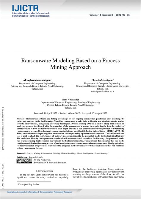 Pdf Ransomware Modeling Based On A Process Mining Approach