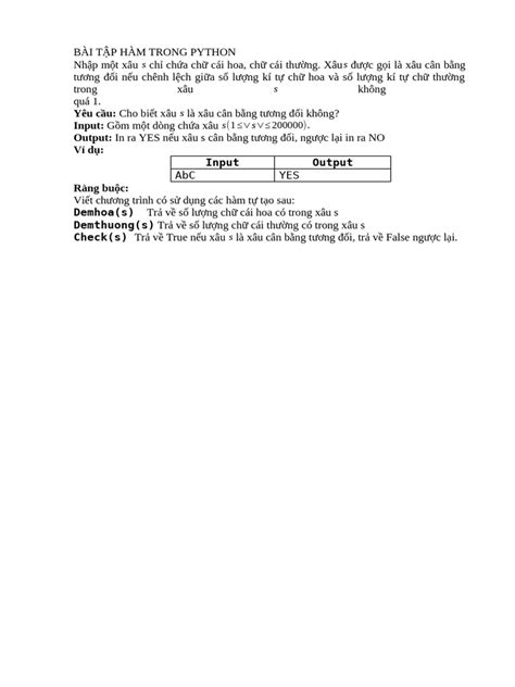Bài Tập Hàm Trong Python Pdf