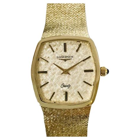 Longines Yellow Gold Wristwatch With Diamond Dial Retailed By Tiffany