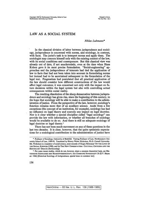 Niklas Luhmann Law As A Social System Pdf