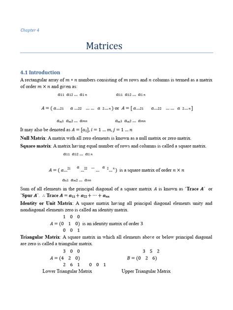 matrices notes pdf