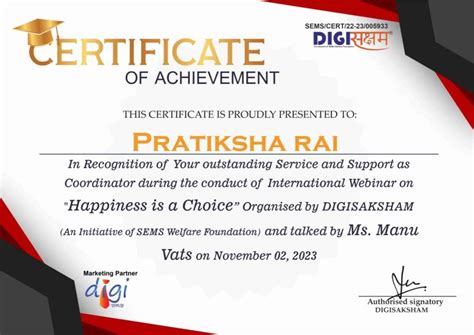 Digisaksham Sems Foundation Thanks For The Opportunity Pratiksha Rai