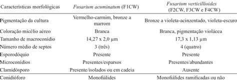 Morphological Characteristics Of Fusarium Acuminatum And Fusarium