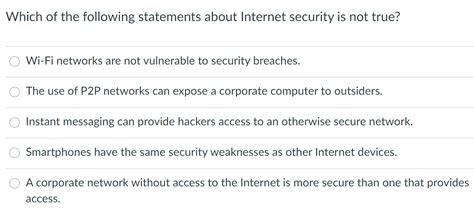 Solved Which Of The Following Statements About Internet Chegg