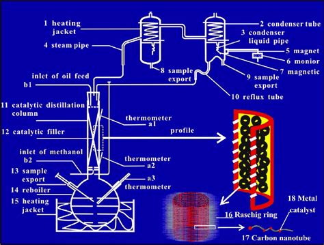 The Schematic Show Of The Catalytic Distillation Apparatus For The