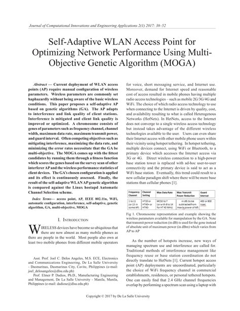 Pdf Self Adaptive Wlan Access Point For Optimizing Network Performance Using Multi Objective