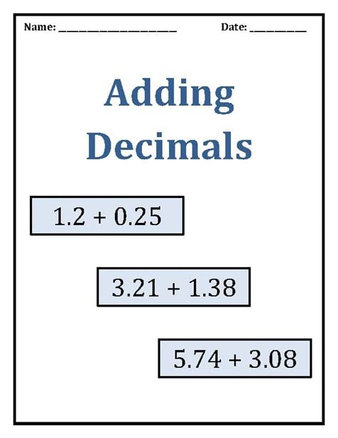 Adding Decimals Worksheets 20 Pages Of Unique Problems For Elementary