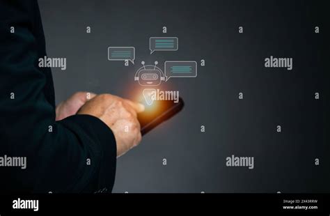 concept technology artificial intelligence ai connection chatbot man