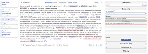 Configuring Screening Nested Knowledge