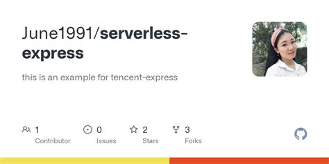 Github June1991serverless Express This Is An Example For Tencent