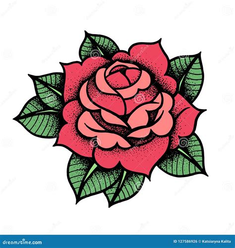Tattoo Rose Flower Vector Illustration Art Isolated Vector Stock Vector Illustration Of Plant