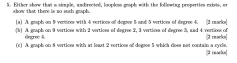 solved 5 either show that a simple undirected loopless