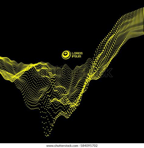 Array Dynamic Emitted Particles Flowing Particle Stock Vector Royalty