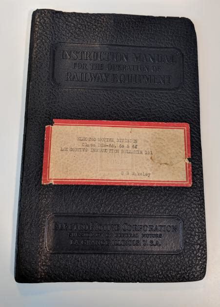 Emd Sw1 Operators Manual From Nyc For Class Des 6d 6e And 6f The