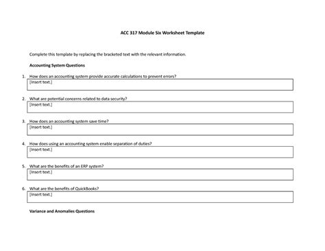 Acc 317 Module Six Worksheet Template Acc 317 Module Six Worksheet