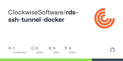 GitHub ClockwiseSoftware Rds Ssh Tunnel Docker