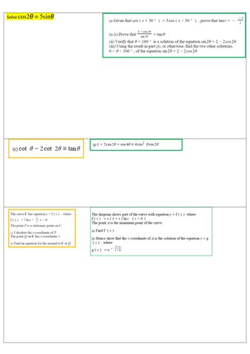 Edexcel Exam Questions A Level Maths Teaching Resources