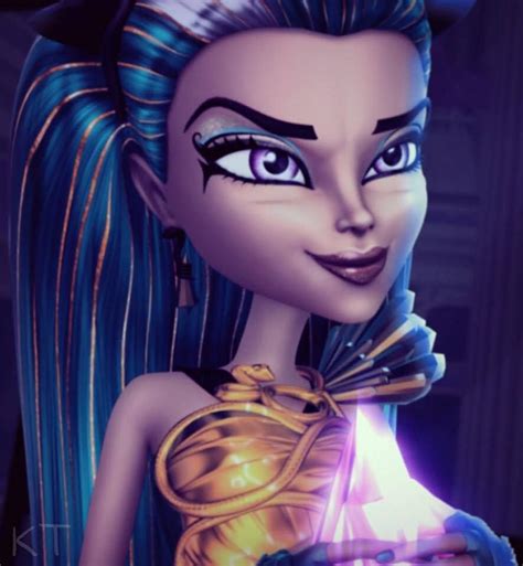 An Animated Character With Blue Hair And Big Eyes Holding A Glowing