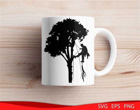 Tree Arborist SVG Tree Services Svg Tree Cutter Climbing Silhouette Tree Trimmer Cut Files Svg