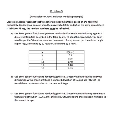 Problem 3 Hint Refer To Ch10 Simulation Modeling Example Create An