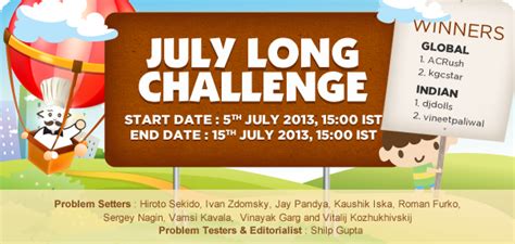 July Challenge 2013 Codechef