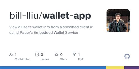 Github Bill Lliu Wallet App View A Users Wallet Info From A