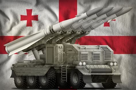 조지아 국기 배경 도시 위장의 전술 단거리 탄도 미사일 3 차원 일러스트 레이 션 군사에 대한 스톡 사진 및 기타 이미지 군사 기 기계류 Istock