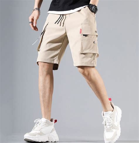 [4컬러 3사이즈] 카고반바지 남여공용가능 스트릿 테크웨어 건빵바지 반바지 카고바지 남성카고반바지 남자카고반바지 밴딩바지 5부바지 7부바지 캐주얼반바지 유니크 힙한 커플