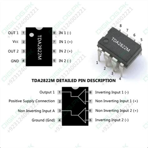 Tda2822 Dual Power Amplifier Low Power Audio 3v 15v Supply Voltage Range Digilogpk